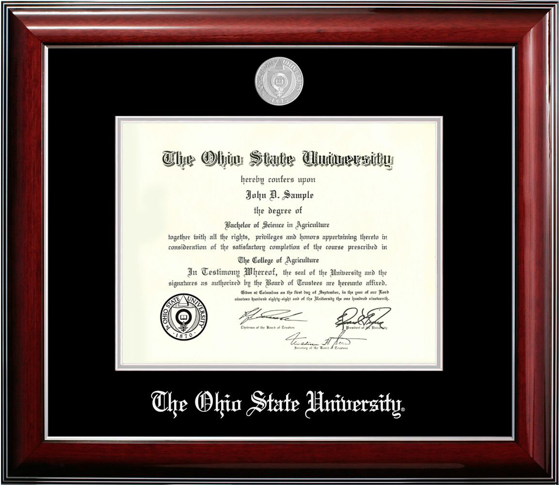 Red Barrel Studio® NCAA Ohio State University Silver Embossed Diploma Frame | Wayfair