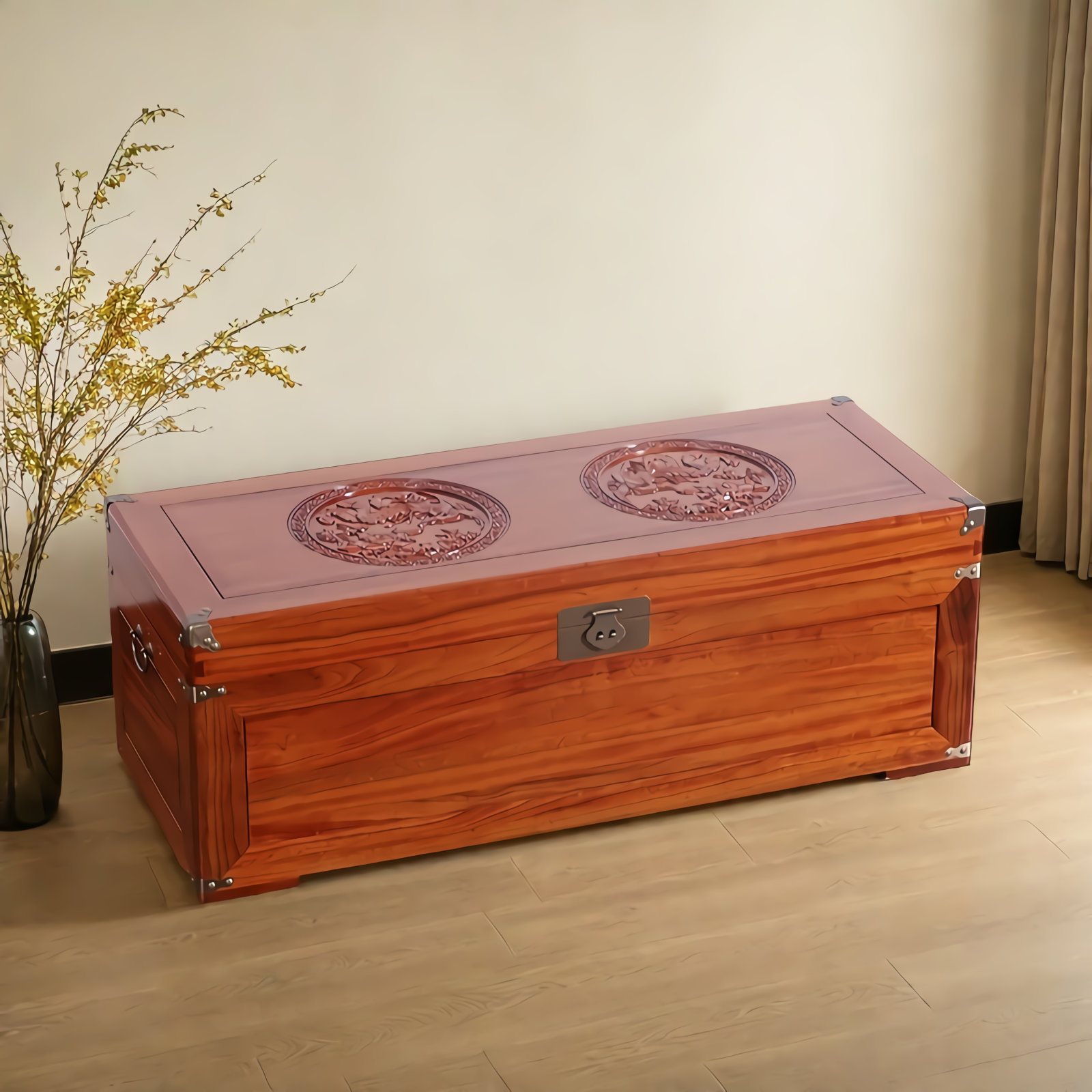 HUGESTO Thick Camphor Wood Solid Extra Large Accent Trunk - Wayfair Canada