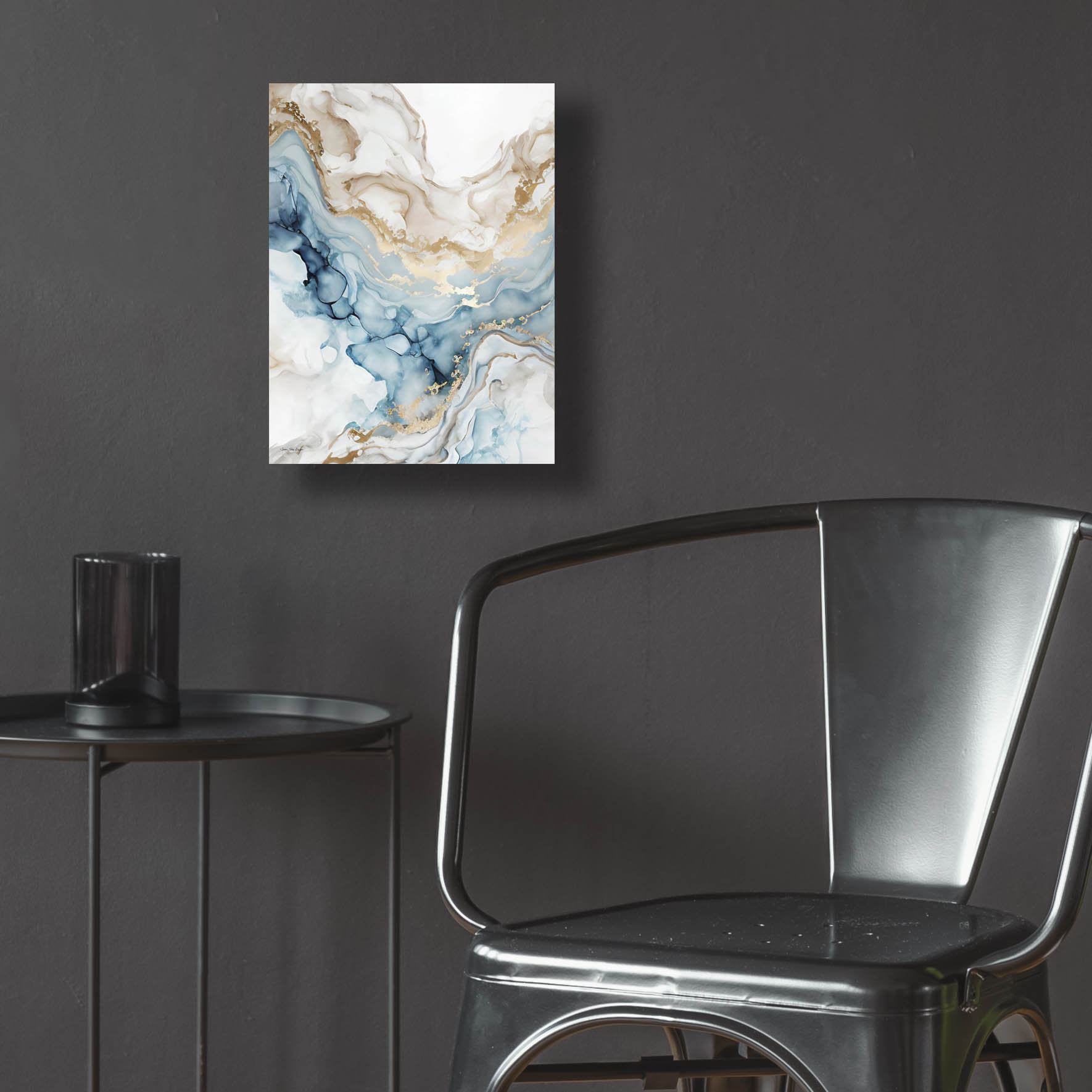 Ivy Bronx " Blue Art Marble " by Seven Trees Design | Wayfair