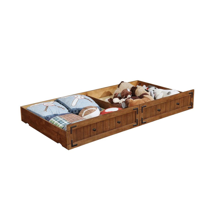 Latitude Run® Ketil Wood Twin Daybed with Trundle Rustic Honey ...