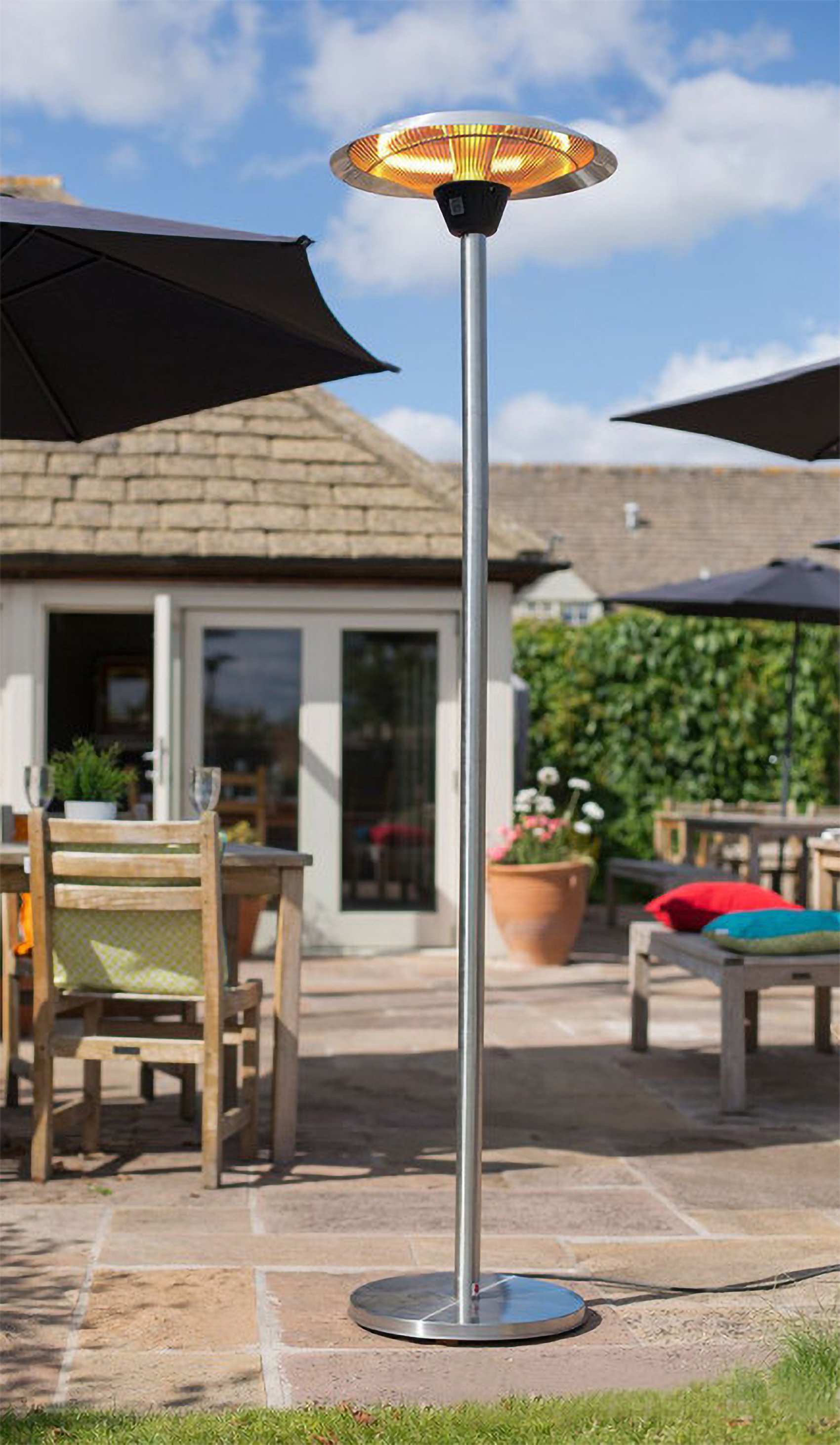 Hanover 6.8-ft. Electric Halogen Infrared Standing Outdoor Heat Lamp ...