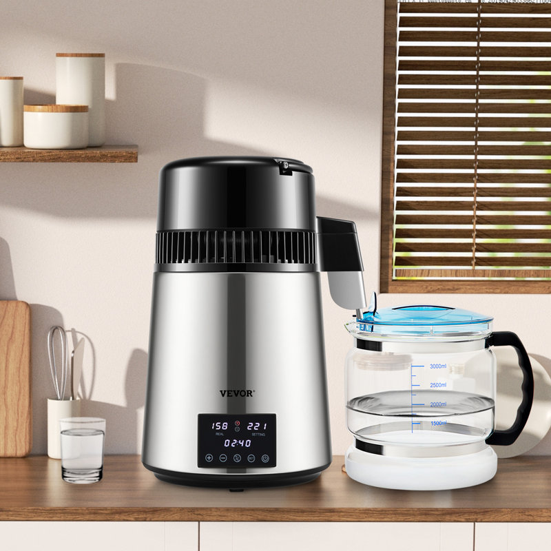 VEVOR 1.1 Gallon Countertop Water Distiller, 0.4 Gal/H, 1750W Stainless ...