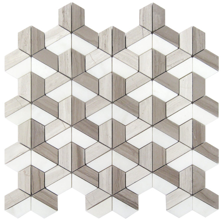 Bloom Stone 1" x 2" Marble Versailles Mosaic Wall & Floor Tile | Wayfair