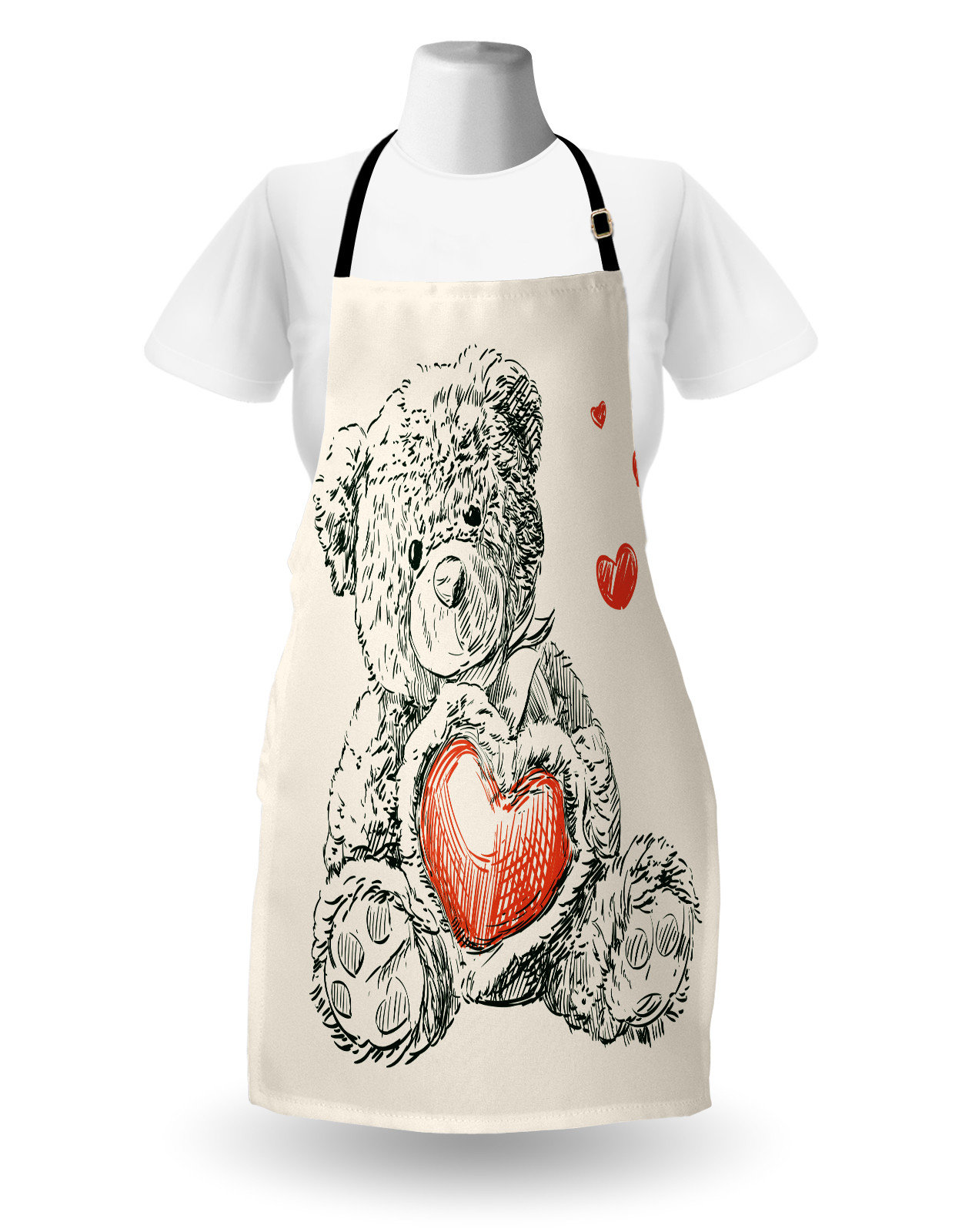 East Urban Home Cartoon Apron Unisex, Detailed Teddy Bear, Adult Size ...
