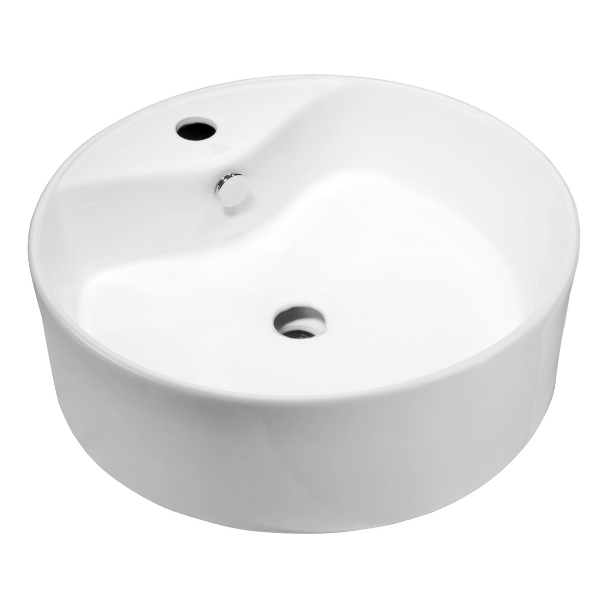 ANZZI Vitruvius Series Vitreous China Circular Vessel Bathroom Sink ...