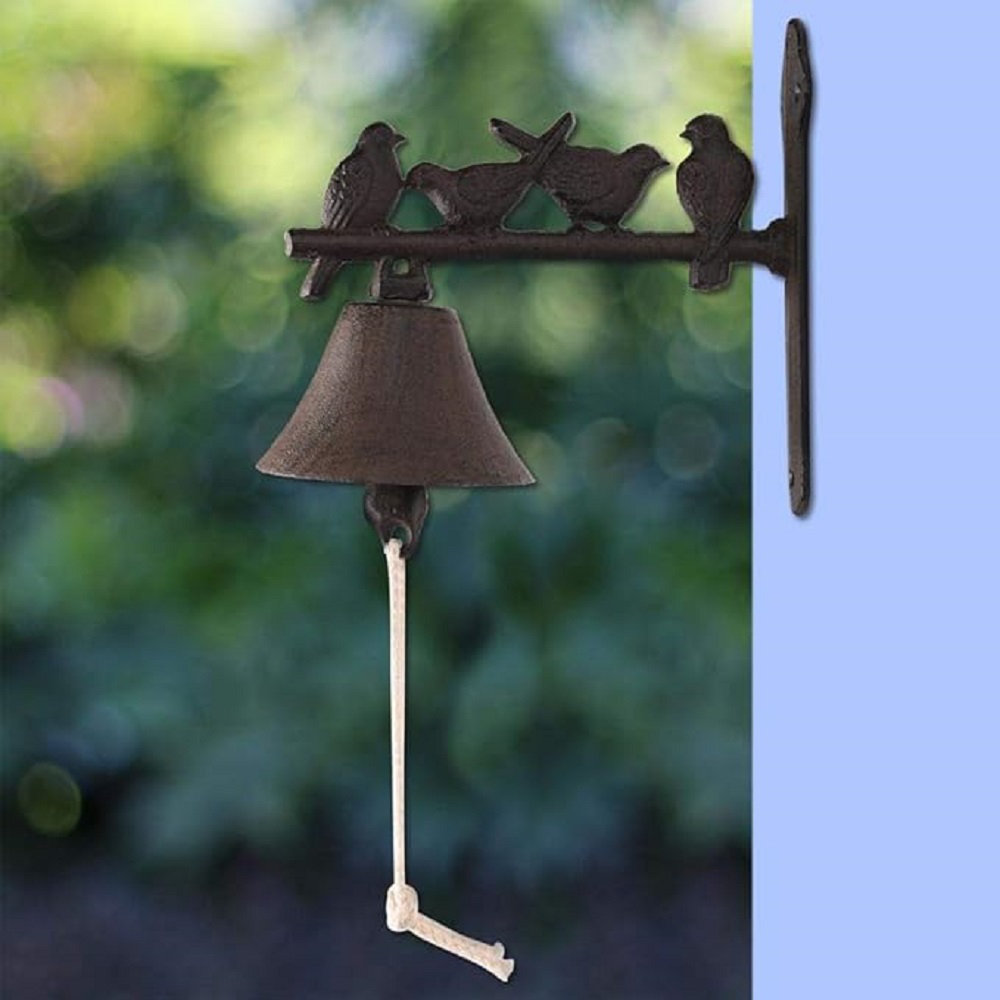 Lark Manor™ Rustic Cast Iron Door Bell Four Little Birds Vintage ...