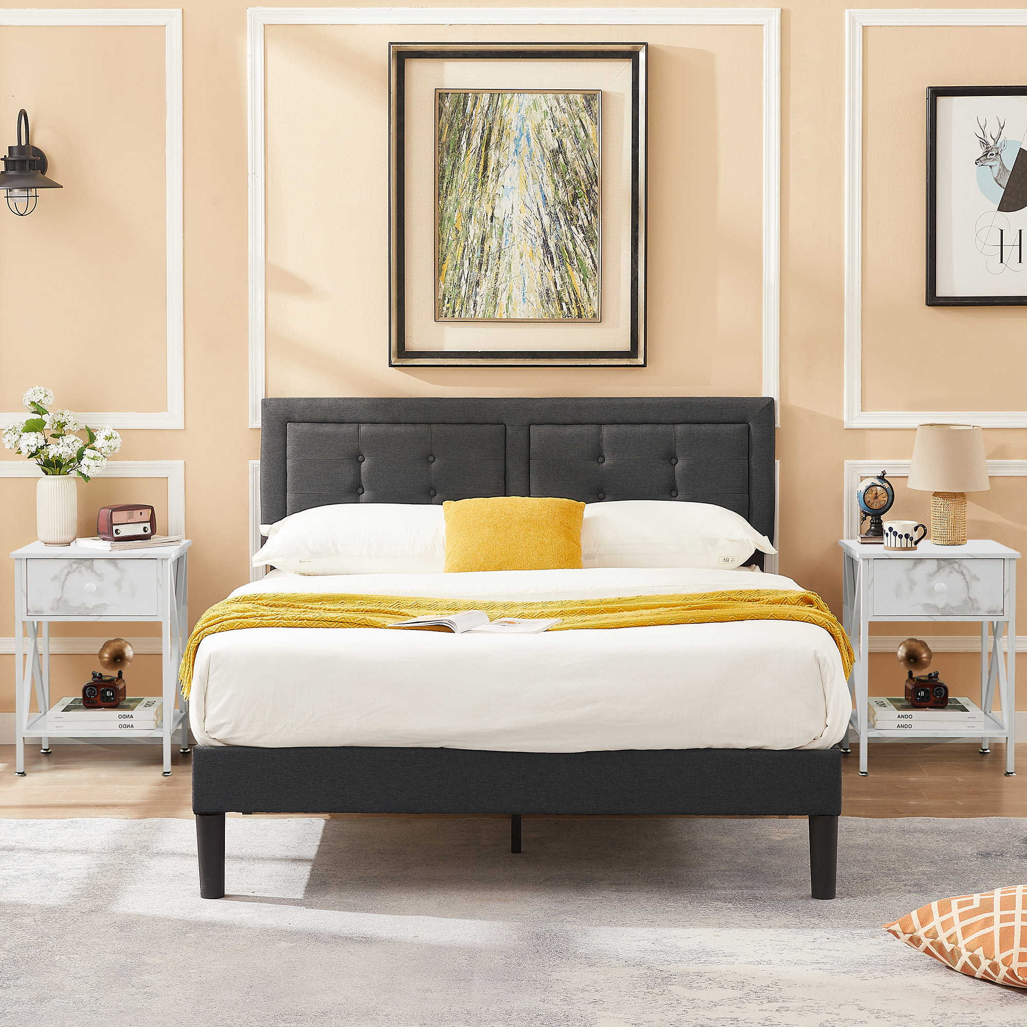 Trent Austin Design® Kempst 3 Piece Bedroom Set Bed And Nightstand Set ...