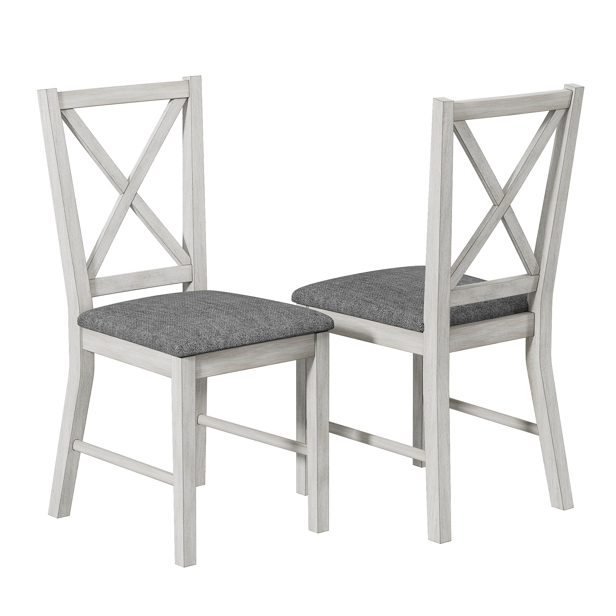 Gracie Oaks Set Of 2 Solid Wood Dining Chairs Armless Kitchen Chairs ...