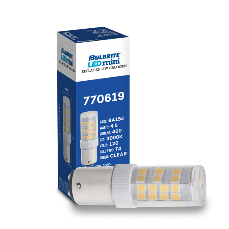 Bulbrite Industries 40 Watt Equivalent T5 BA15d/Small Bayonet Cap ...
