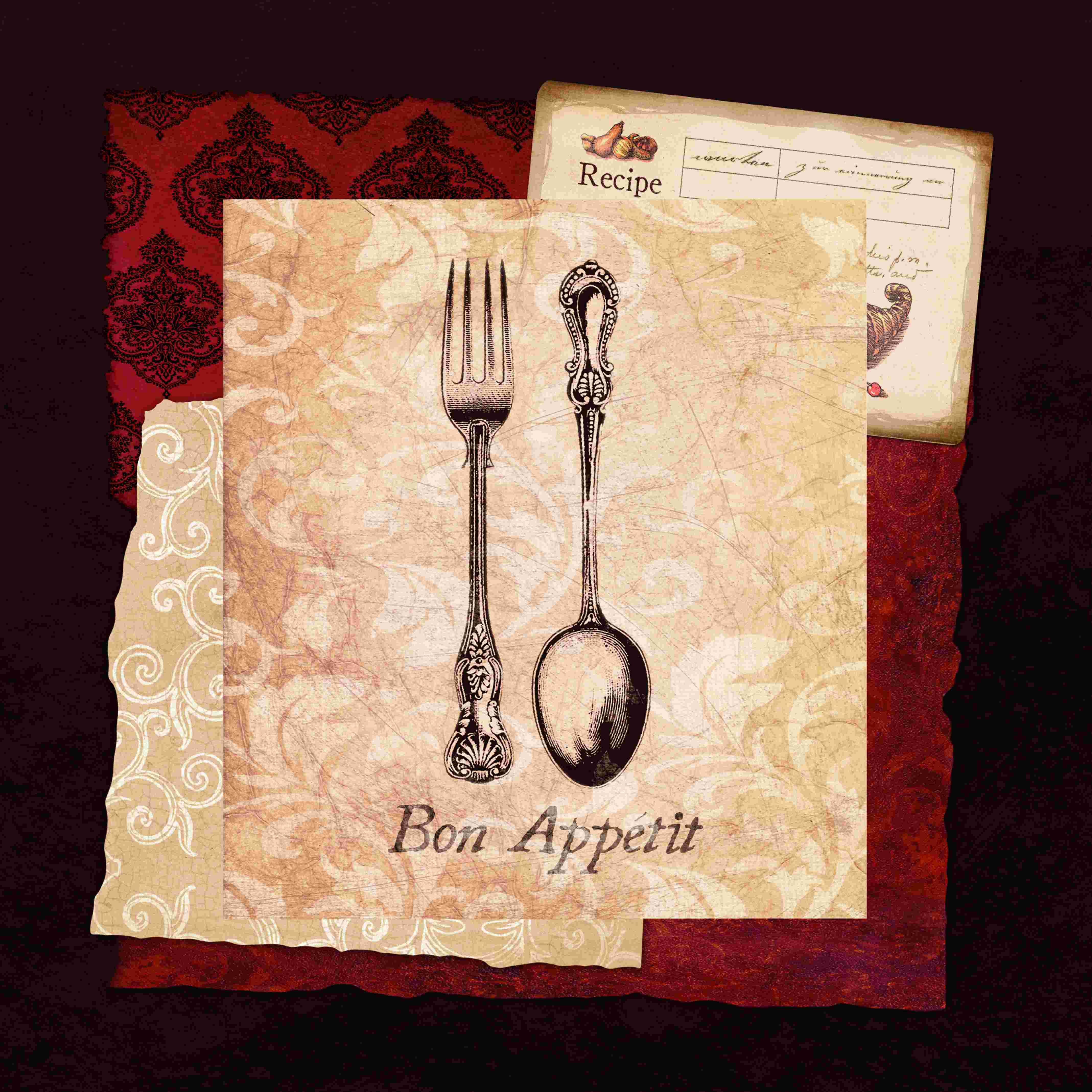 Trinx Bon Appetit Collage 3 - Wrapped Canvas Graphic Art | Wayfair