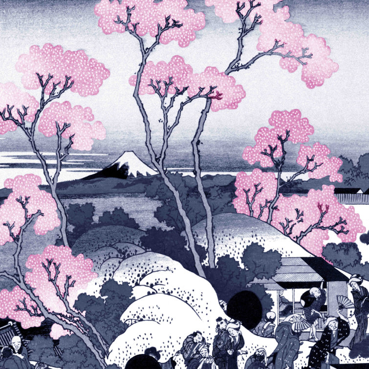 Vault W Artwork Mt. Fuji Through The Cherry Blossoms Framed On Paper by ...