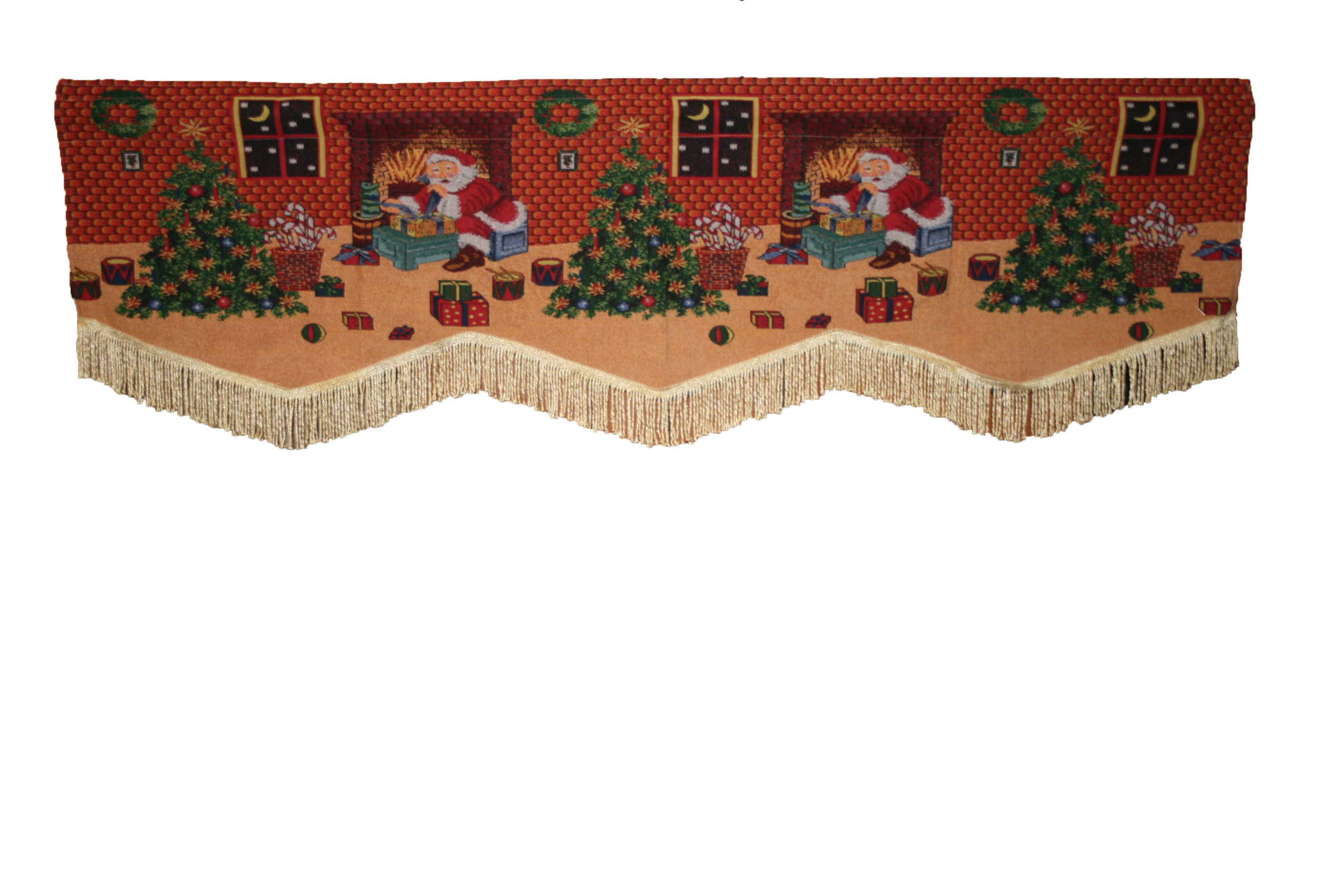 The Holiday Aisle® Santa Claus 60" Curtain Valance | Wayfair