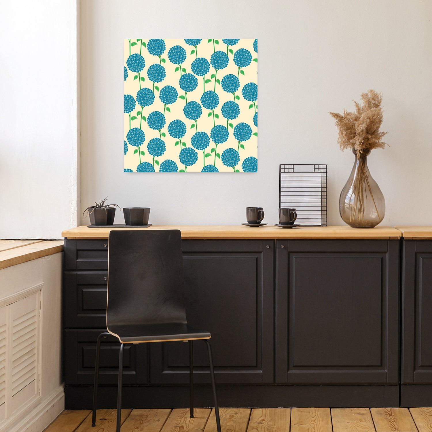 Canora Grey Contemporary Art Hydrangea Coastal Flower Art | Wayfair