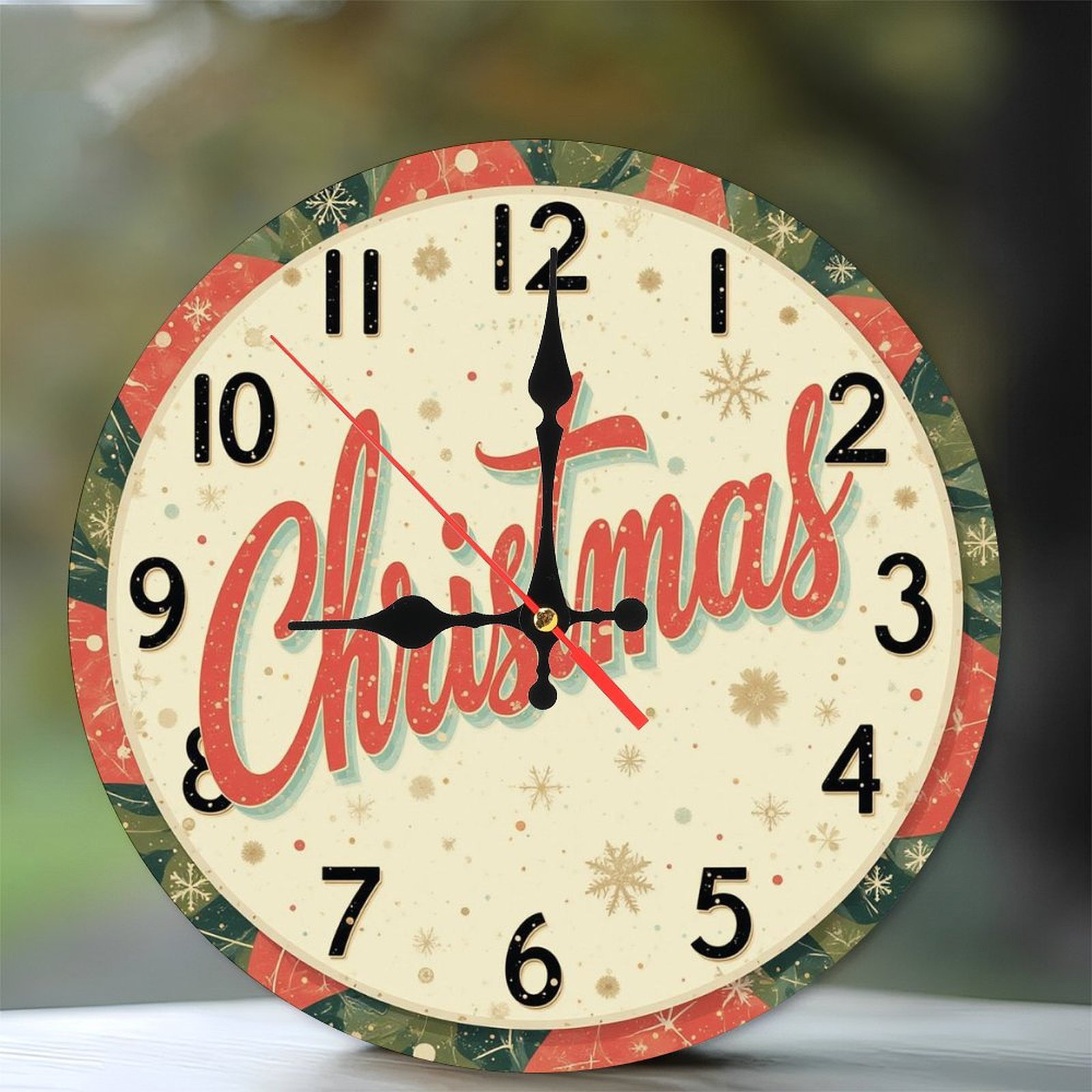 Ophelia & Co. Christmas-Clock-Face-With-Snowflakes | Wayfair