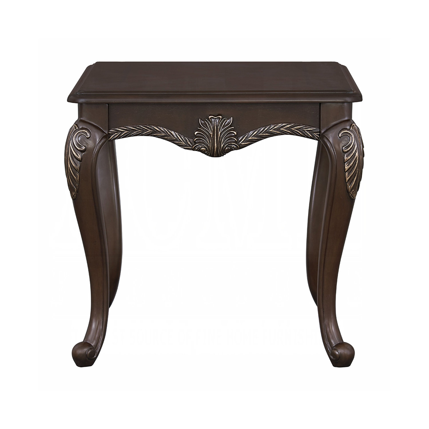 Bloomsbury Market Wooden End Table With Curved Legs In Cherry | Wayfair