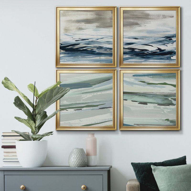 Wexford Home Tumultuous Indigo I - 4 Piece Picture Frame Painting Print ...