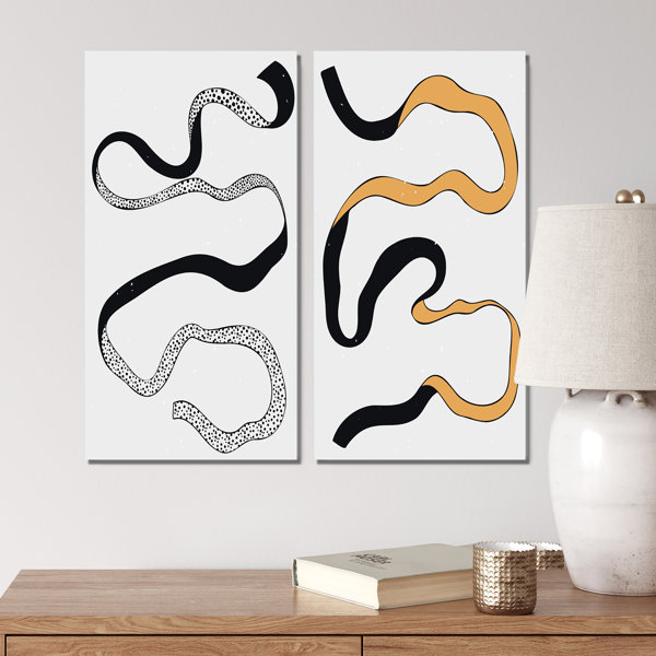 Wrought Studio " Primitive Abstract Retro Shapes V " 2 - Pieces ...