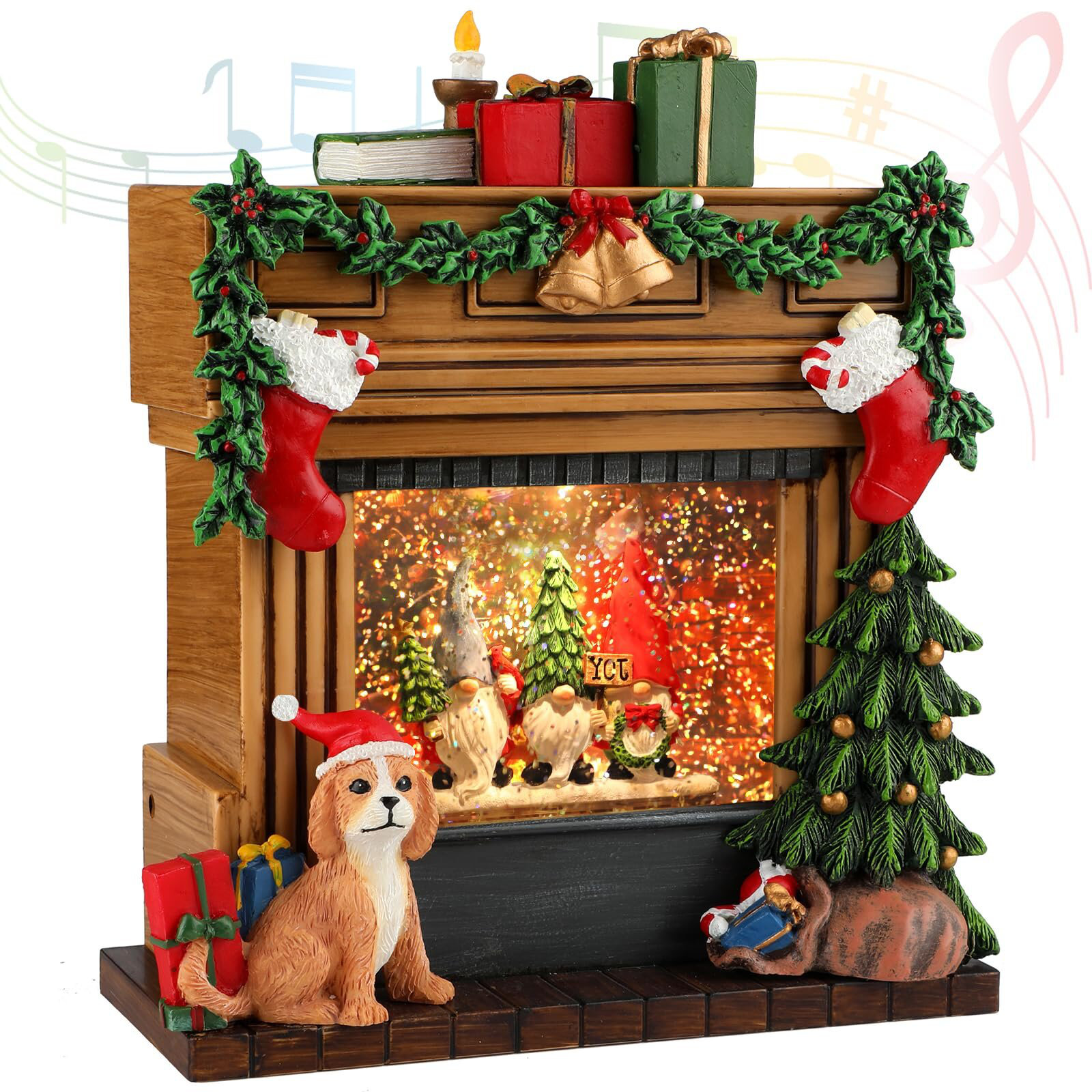 The Holiday Aisle® Christmas Snow Globes with 6H Timer, Lighted Musical ...