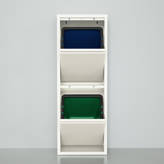 EuropeanFurniture Metal Open Multi-Compartments Trash & Recycling Bin ...