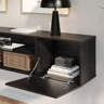 Gracie Oaks Modern Floating TV Stand With Electric Fireplace And Media ...