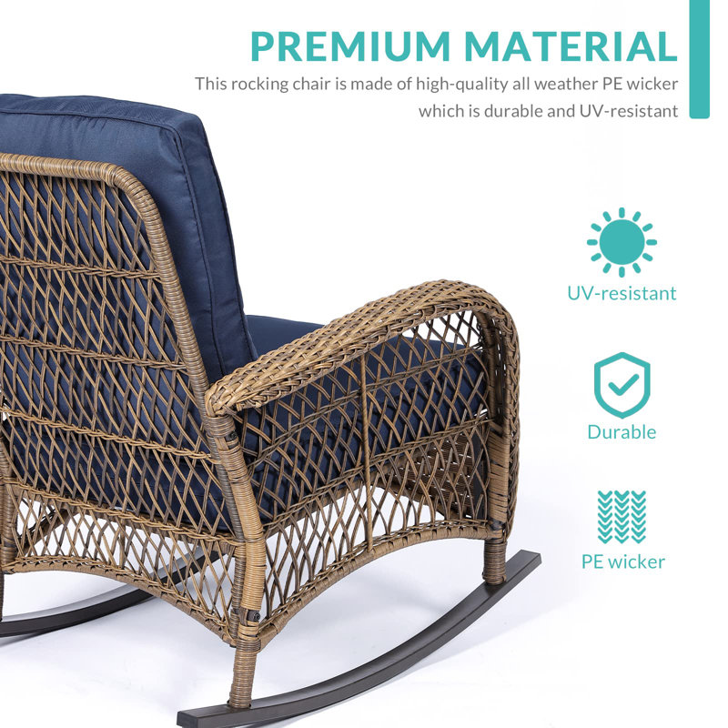 Bayou Breeze Matrix Wicker Outdoor Rocking Chair & Reviews | Wayfair