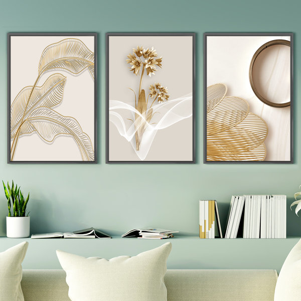 Bay Isle Home™ Abstract Modern - 3 Piece Single Picture Frame Print Set ...