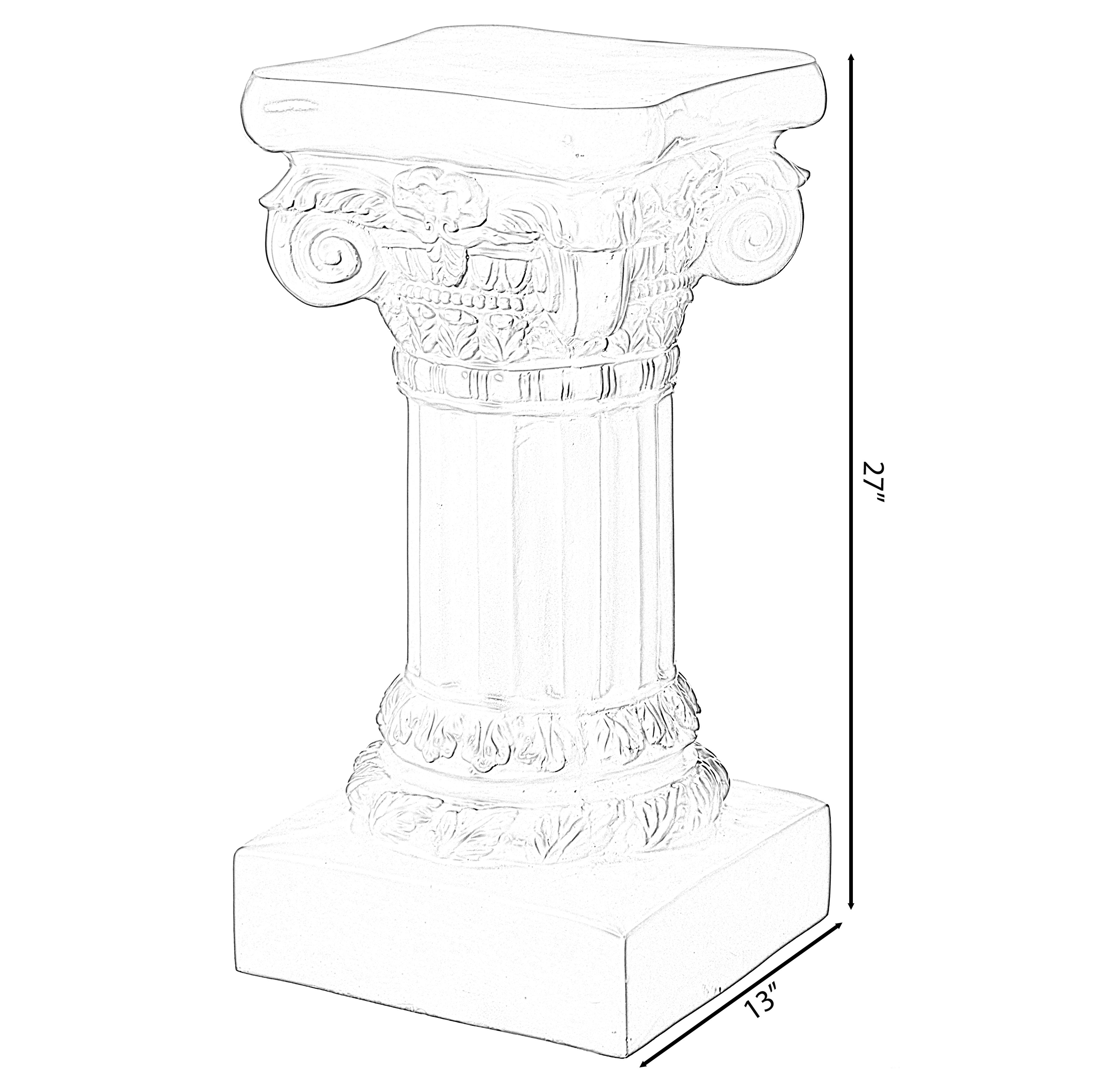 Uniquewise Fiberglass White Plinth Roman Style Piller Pedestal Vase ...