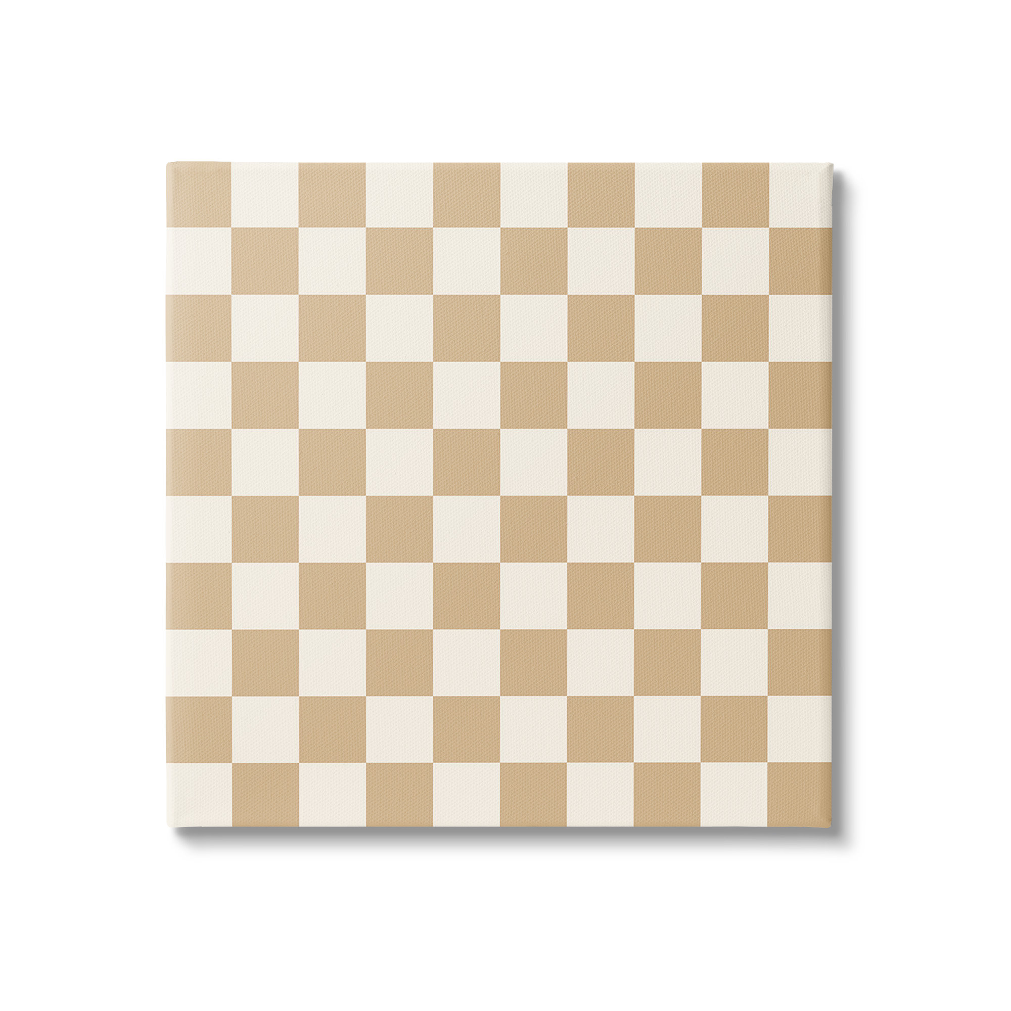 Ebern Designs Neutral Checkered Pattern Canvas Wall Art Design By ...