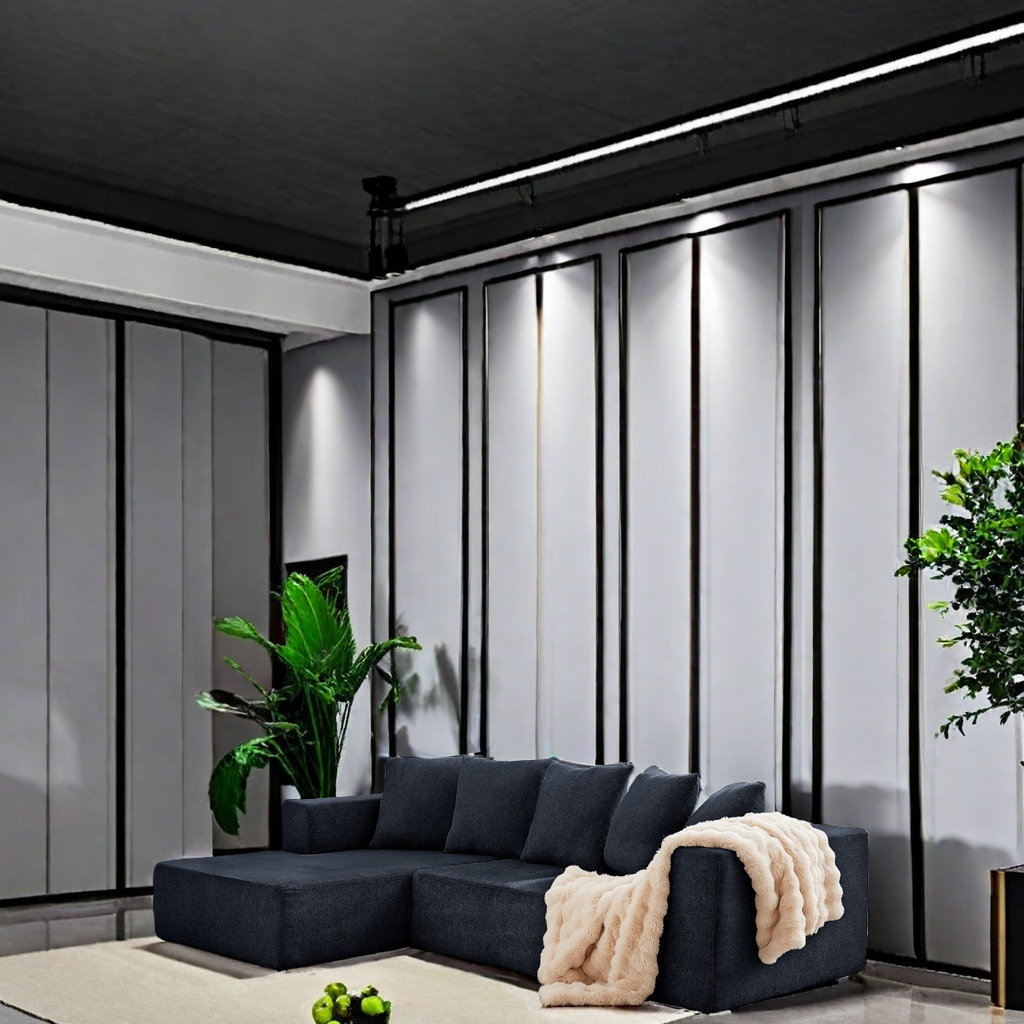 Hokku Designs Luxury Chenille L-Shaped Modular Sectional Sofa Set ...