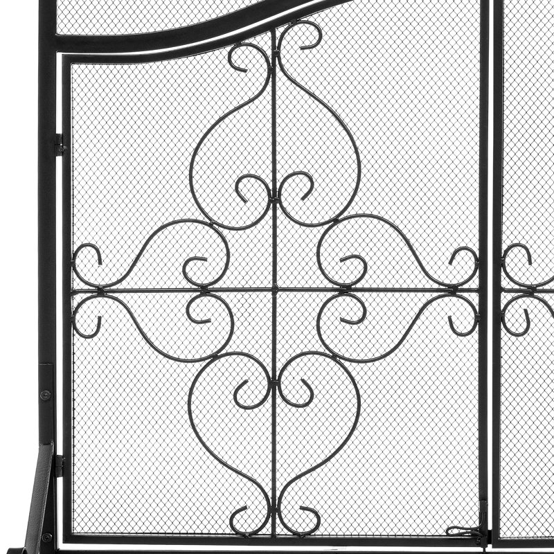 Fleur De Lis Living 2-Panel Iron Fireplace Screen | Wayfair