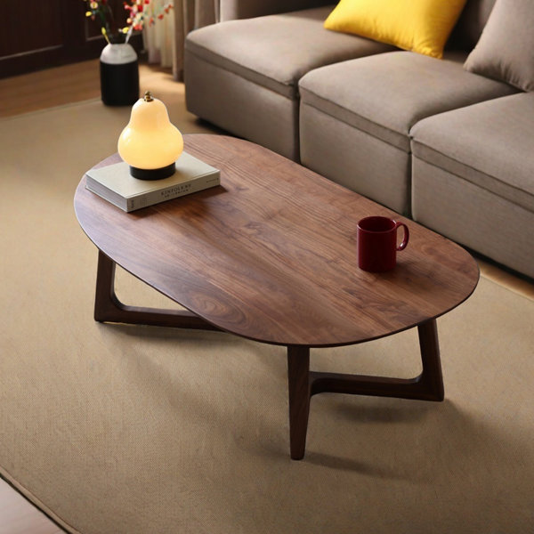 LIZIYE Modern minimalist black walnut coffee table | Wayfair