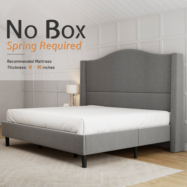 Lark Manor Ameera Upholstered Metal Platform Bed & Reviews | Wayfair