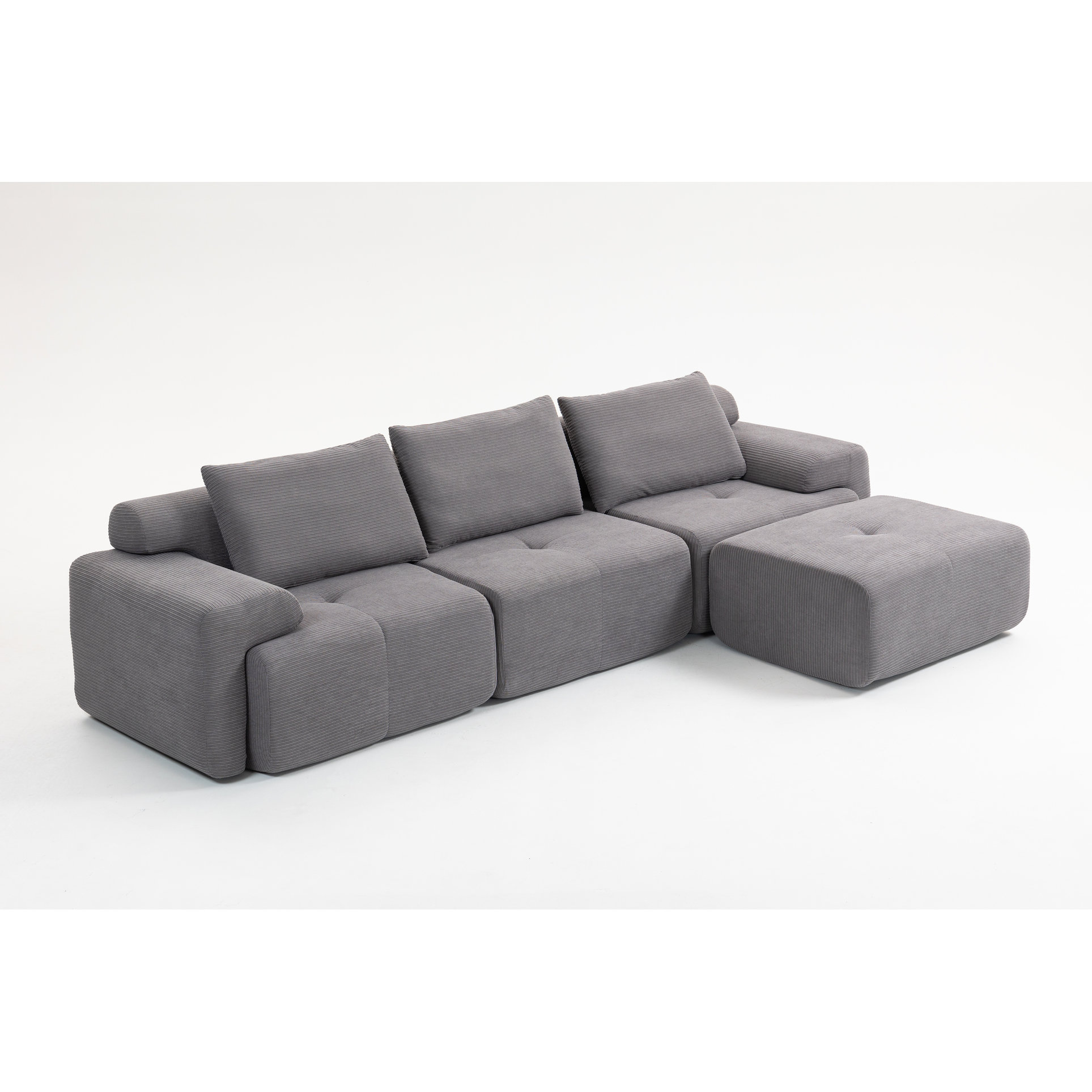 Mercer41 Grey Memory Foam Convertible Bed - L-shaped Sectional Couch ...