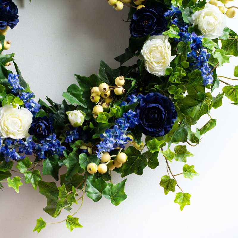 Canora Grey Larkspur Flower Ranunculus Berry Spring Everyday Silk ...