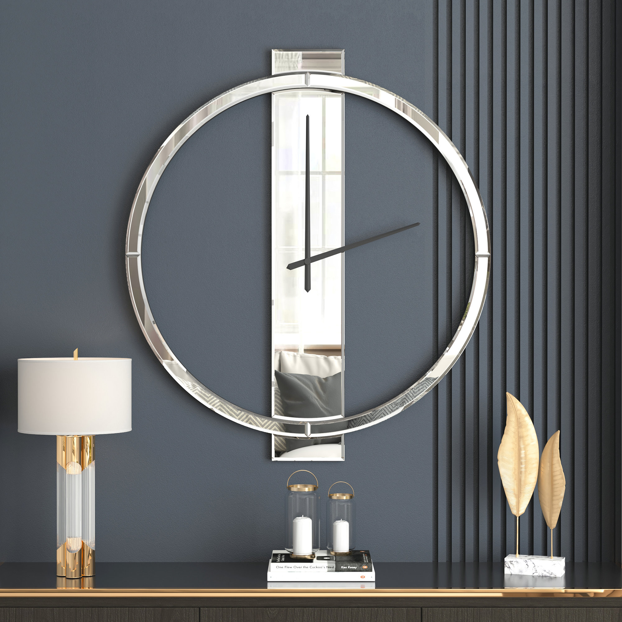 Ivy Bronx Hughbanks Glass Wall Clock | Wayfair