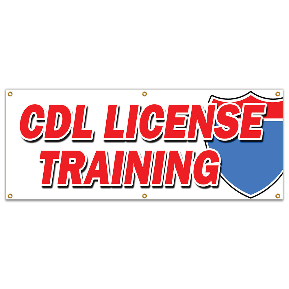 SignMission CDL LICENSE TRAINING BANNER SIGN Trucker Truck Driver ...