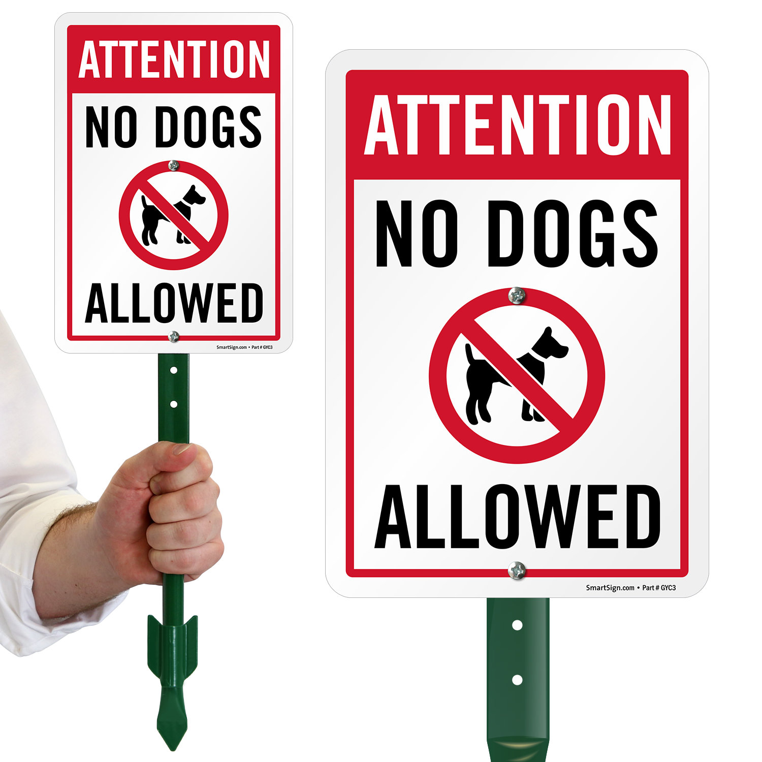 SmartSign Attention No Dogs Allowed Sign and Stake Kit | Wayfair