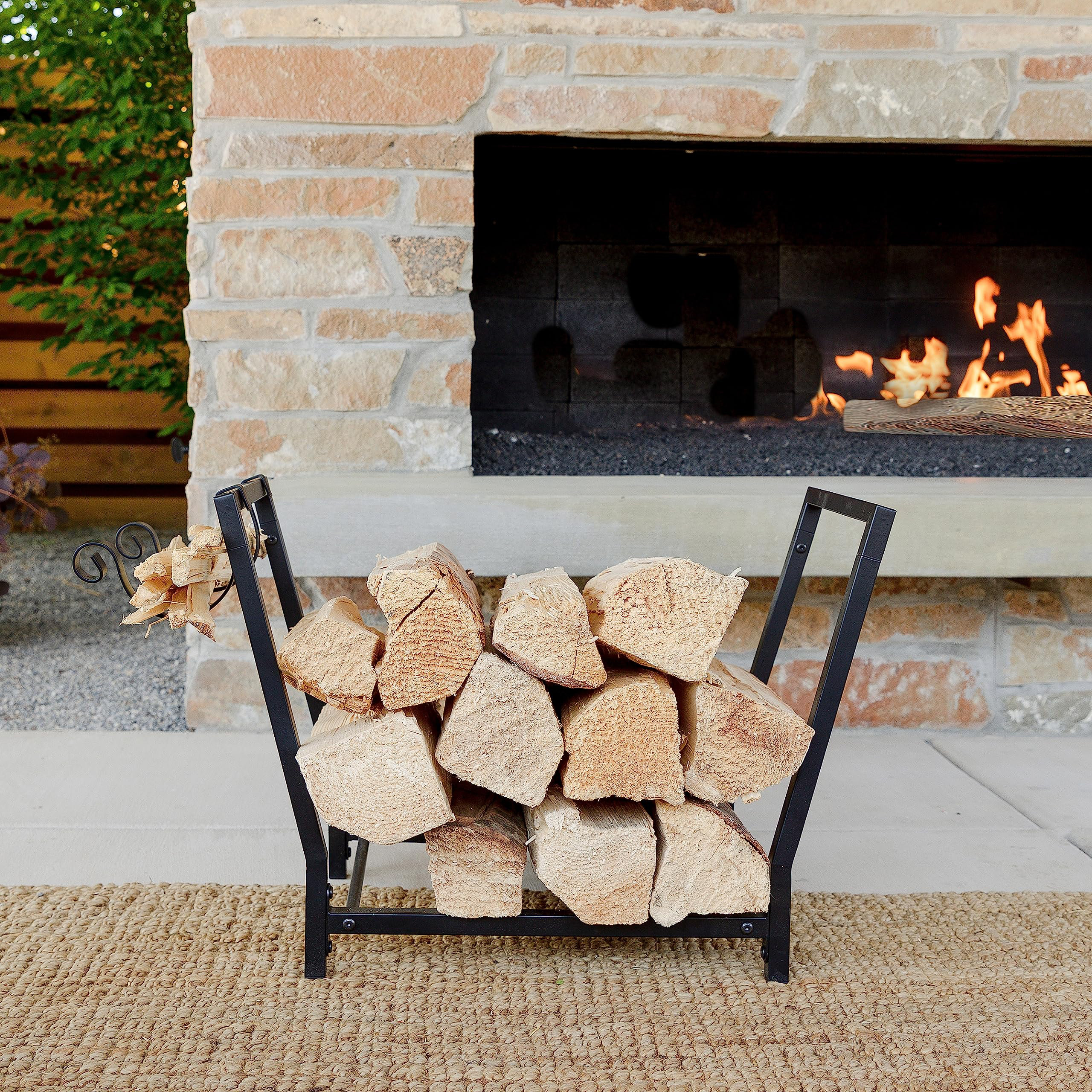 17 Stories Sturdy Carbon Steel Firewood Rack - Weatherproof, Dent ...