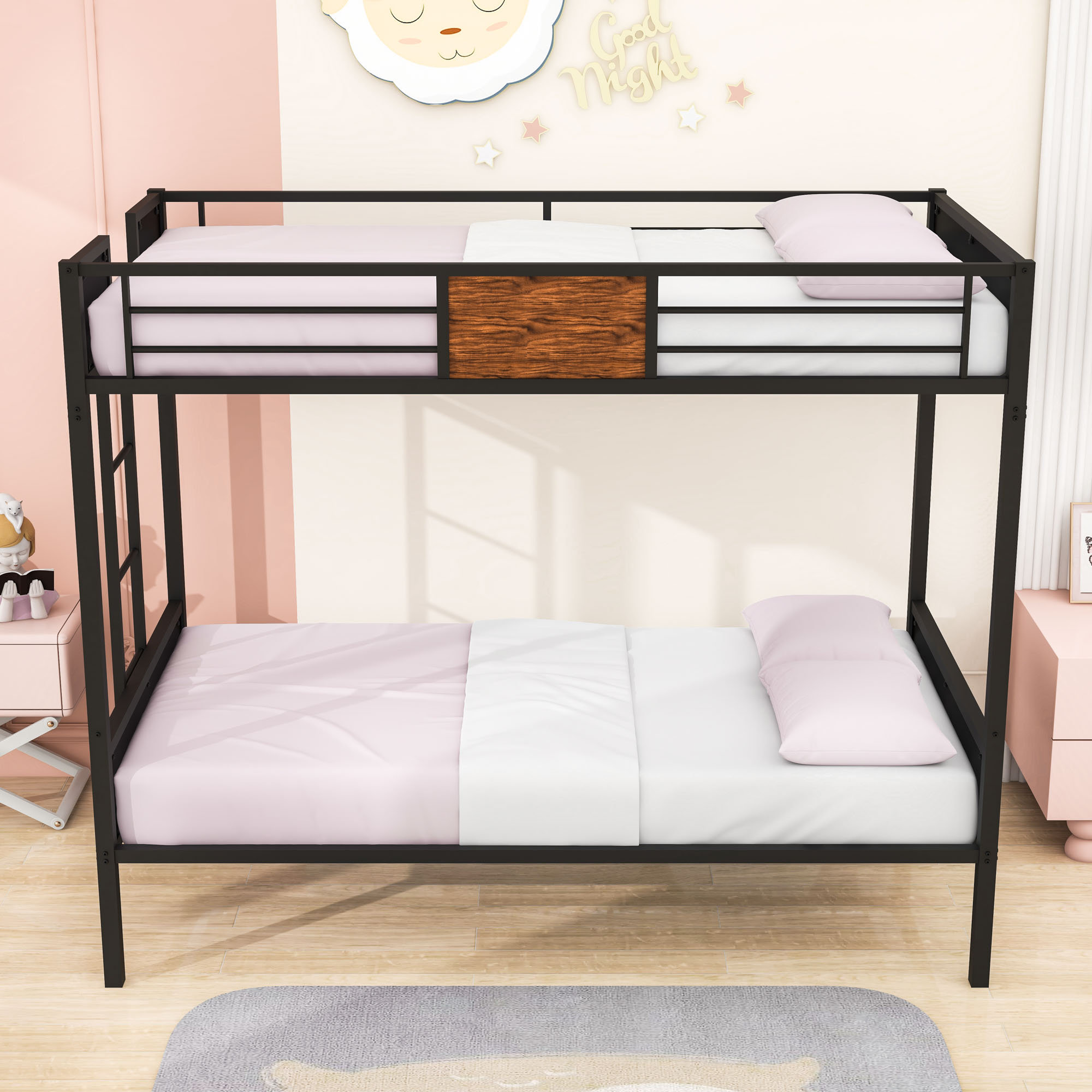 Mason & Marbles Metal Bunk Bed With Guardrails And Ladder - Wayfair Canada