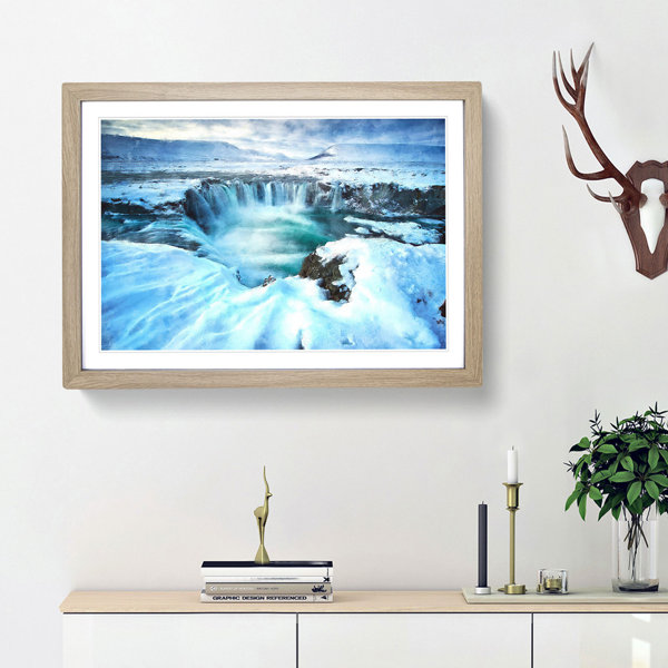 East Urban Home Icelandic Waterfall - Picture Frame Painting Print ...