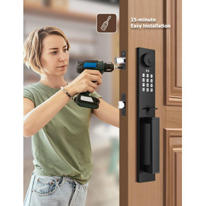 ARMIJU Keyless Entry Door Lock with Lever and Digital Keypad Deadbolt ...