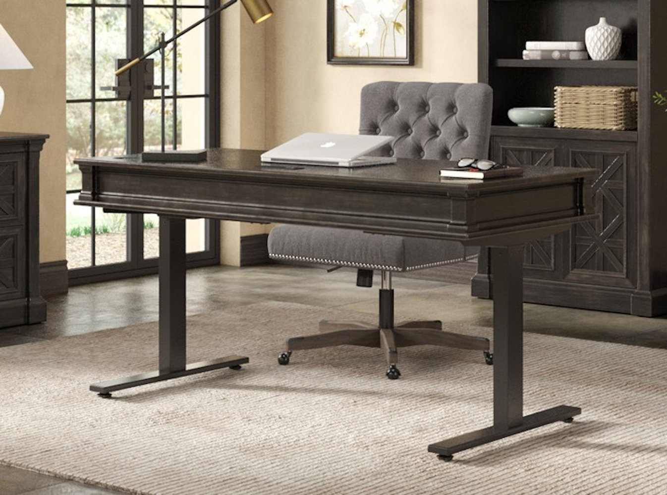 Wade Logan® Caisen Height Adjustable Standing Desk with Built in ...