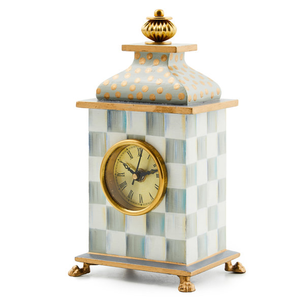 MacKenzie-Childs Sterling Check Desk Clock | Wayfair
