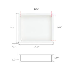 DecoMust 14"x12" Stainless Steel 18 Gauge White Cream Rectangular ...