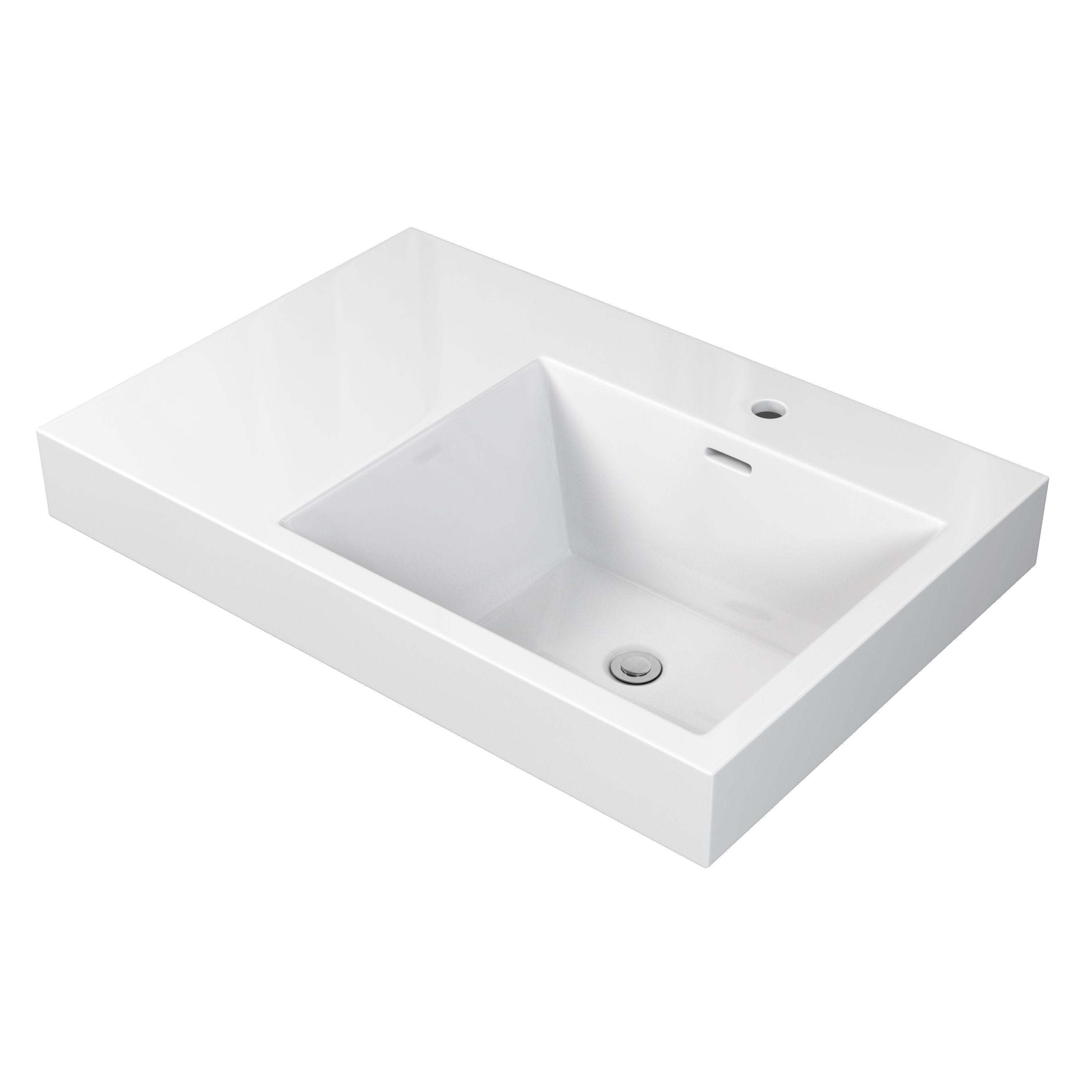 Cantrio Koncepts Cantrio Porcelein Bathroom Sink with 29.5" x 20" x 7 ...