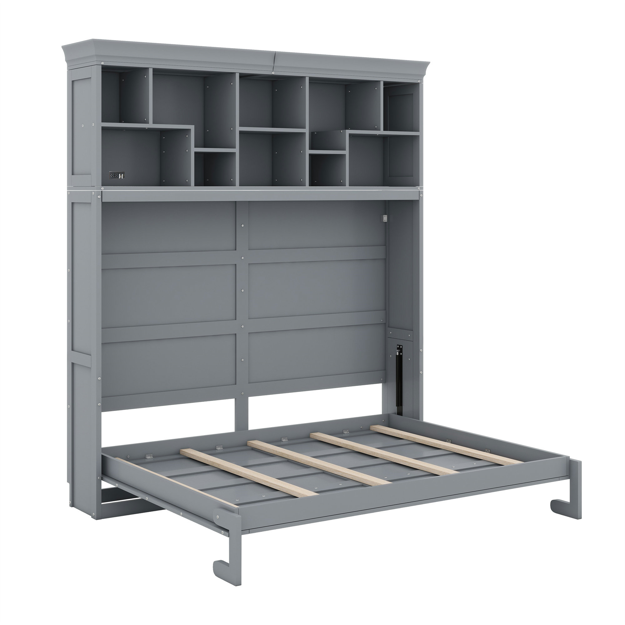 Hokku Designs Murphy Bed Wall Bed With Top Shelves & USB - Wayfair Canada