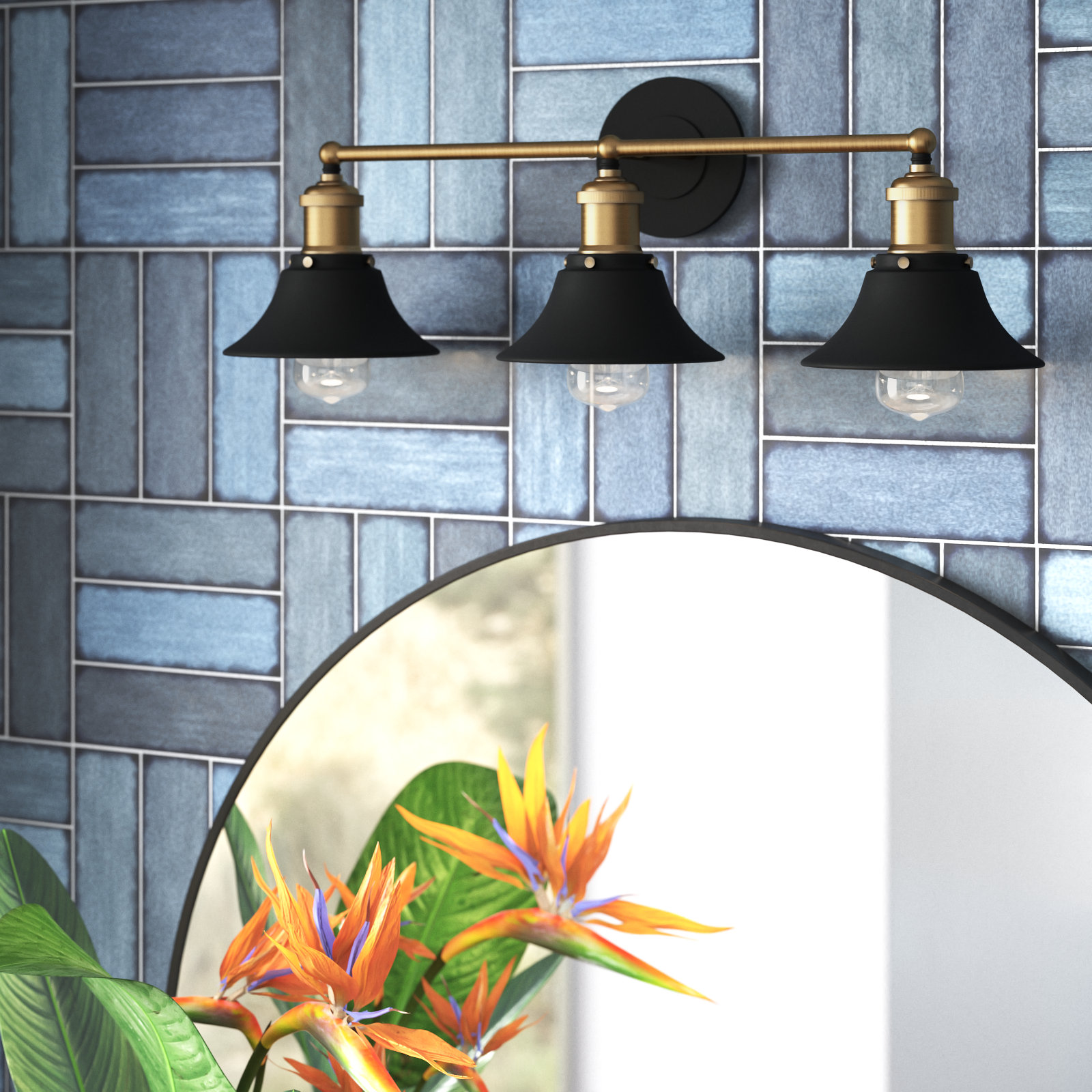 Mercury Row Branscum 3-Light Matte Black Vanity Light & Reviews ...