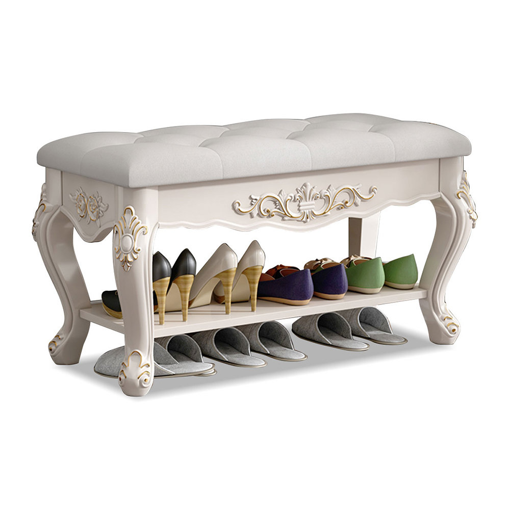 One Allium Way® White Upholstered Bench | Wayfair