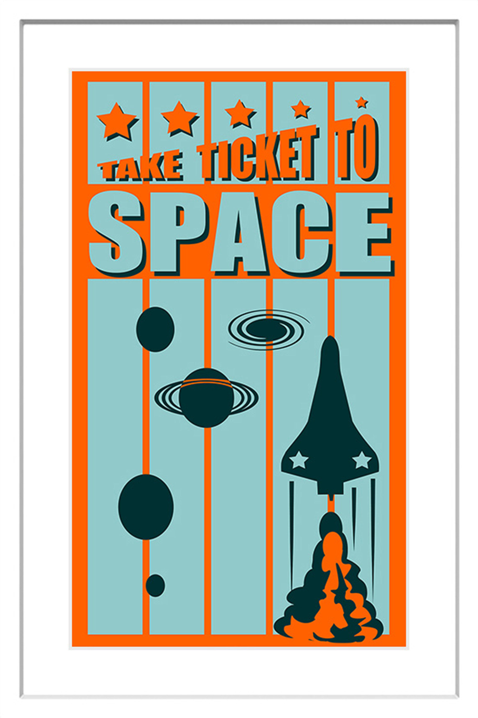 Marmont Hill "Ticket to Space" Framed Graphic Art on Paper - Wayfair Canada