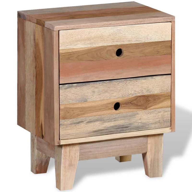 Union Rustic Bedside Cabinet Solid Reclaimed Wood & Reviews | Wayfair